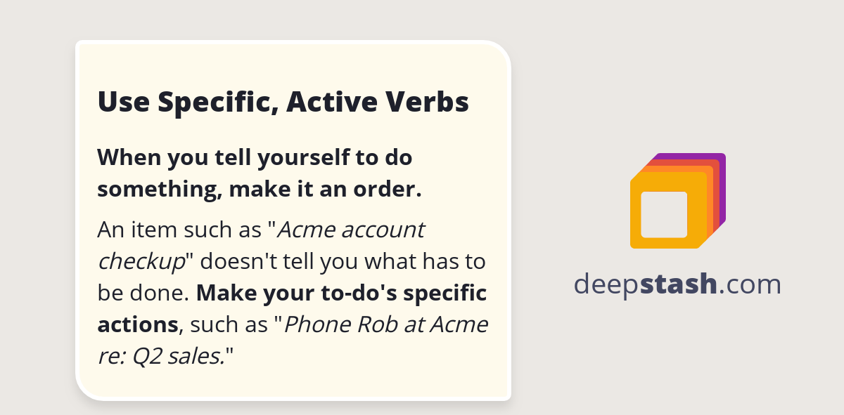 Use Specific, Active Verbs - Deepstash