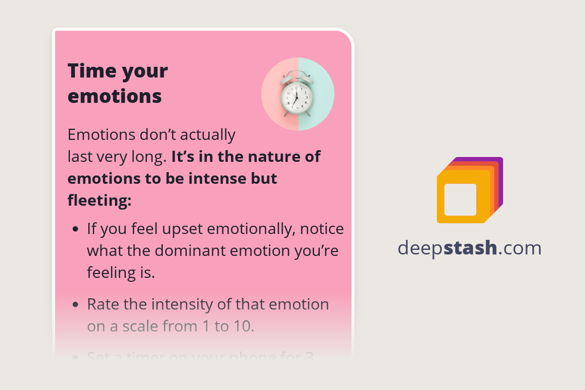 Time your emotions - Deepstash