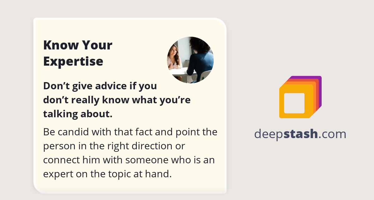 Know Your Expertise - Deepstash