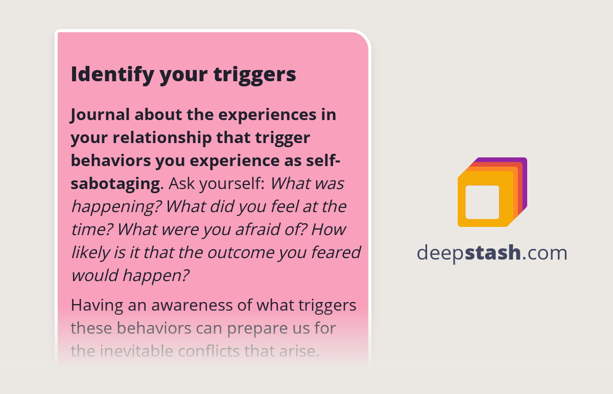 Identify your triggers - Deepstash