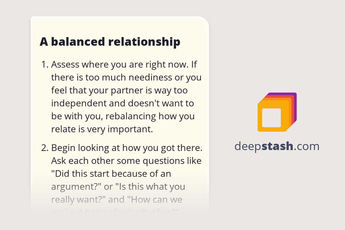 A balanced relationship - Deepstash