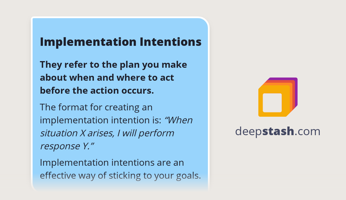 Implementation Intentions - Deepstash