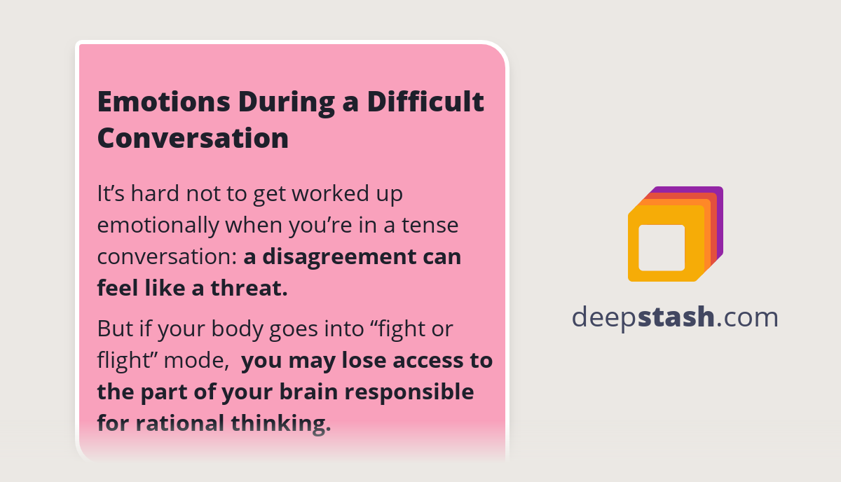 Emotions During a Difficult Conversation - Deepstash