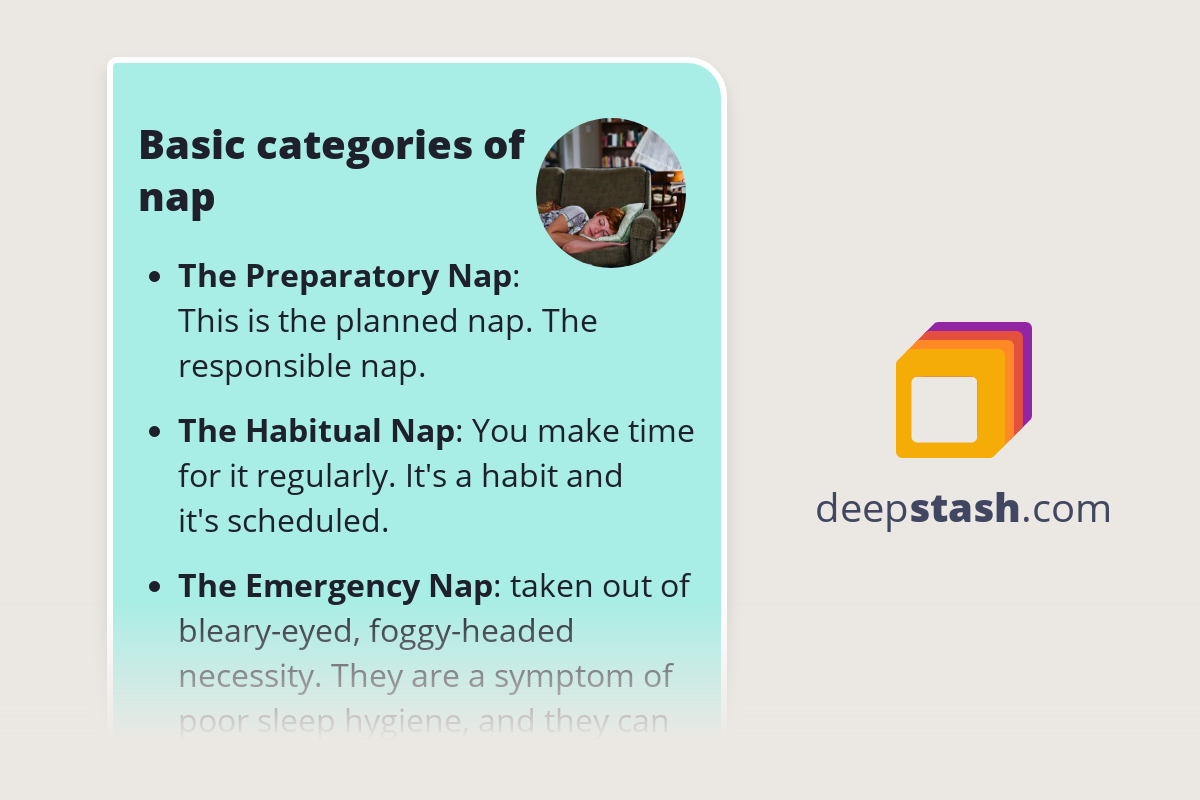 Basic categories of nap - Deepstash