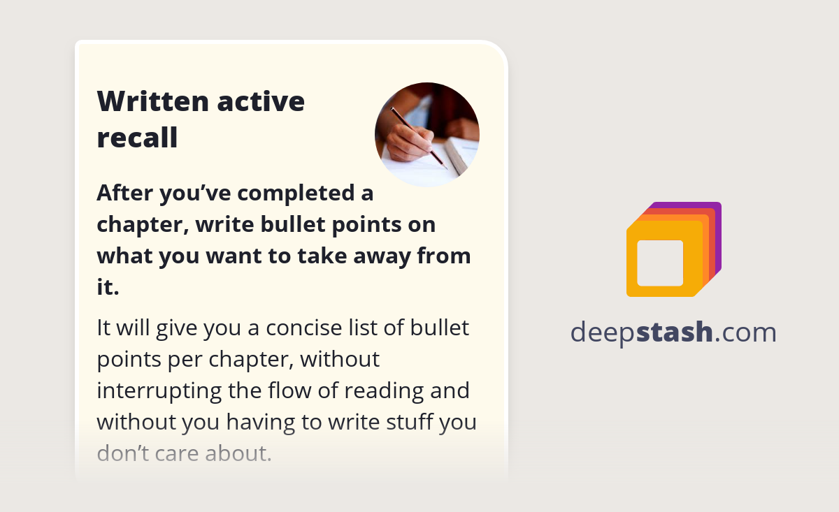 Written active recall - Deepstash