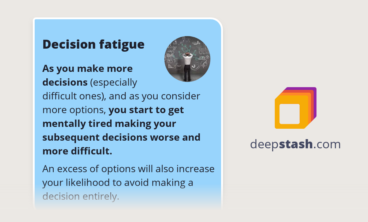 Decision fatigue - Deepstash