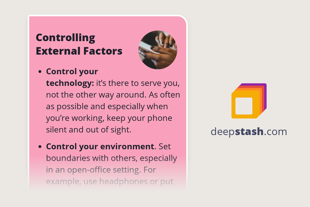 Controlling External Factors - Deepstash