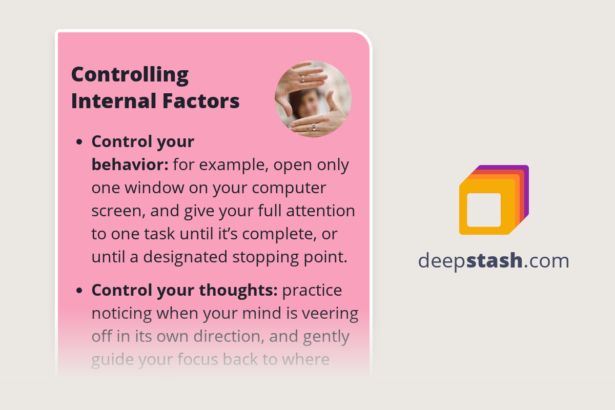 Controlling Internal Factors - Deepstash