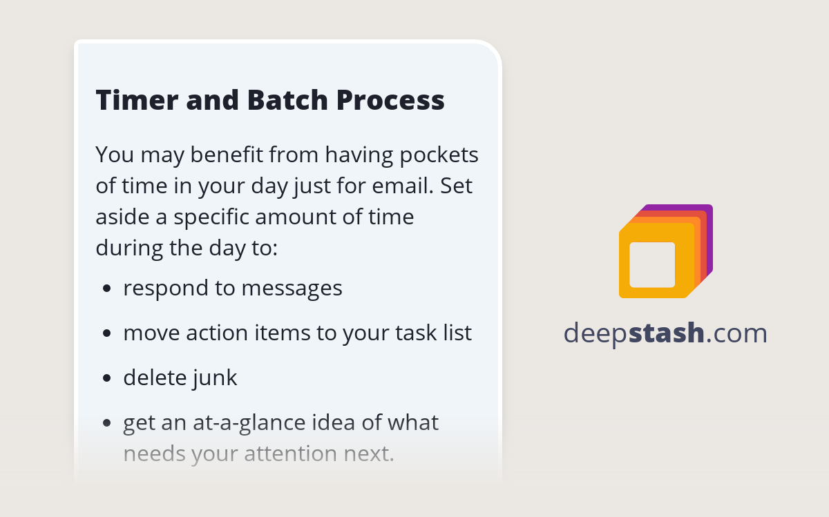Timer and Batch Process - Deepstash