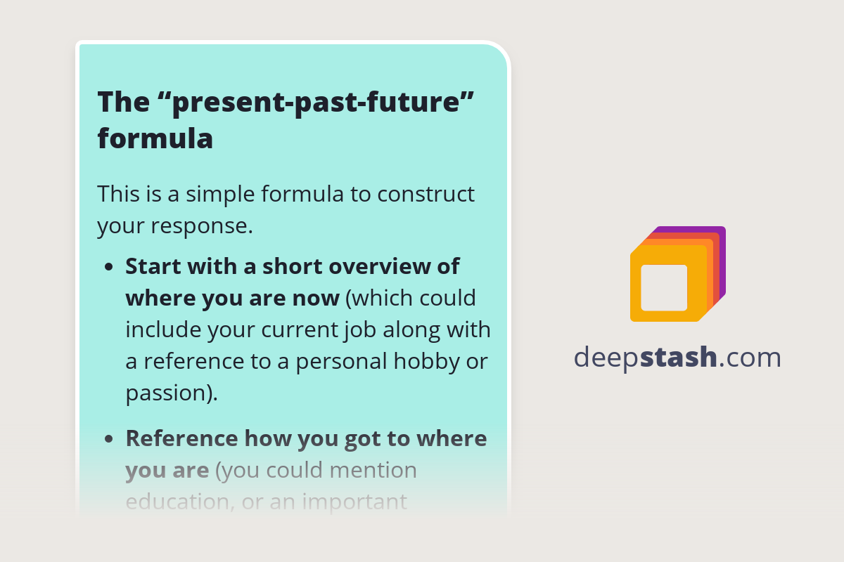The “present-past-future” formula - Deepstash