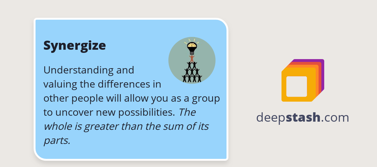 Synergize - Deepstash