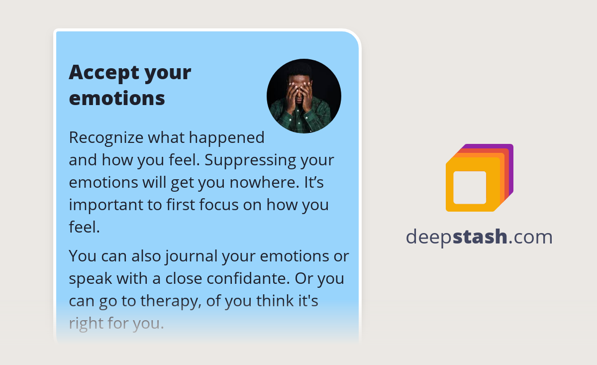 Accept Your Emotions Deepstash