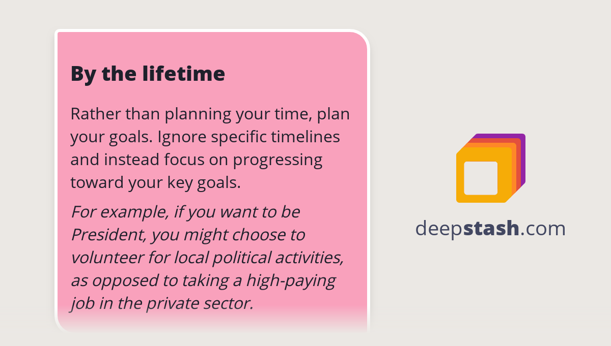 By the lifetime - Deepstash