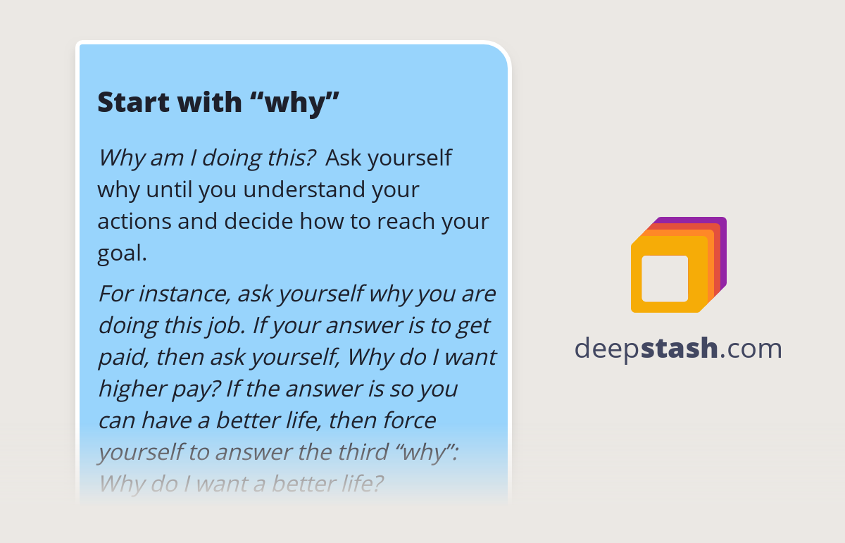Start with “why” - Deepstash