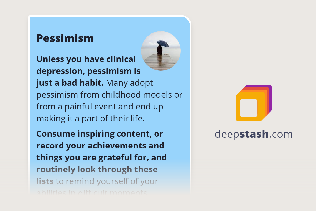 Pessimism - Deepstash
