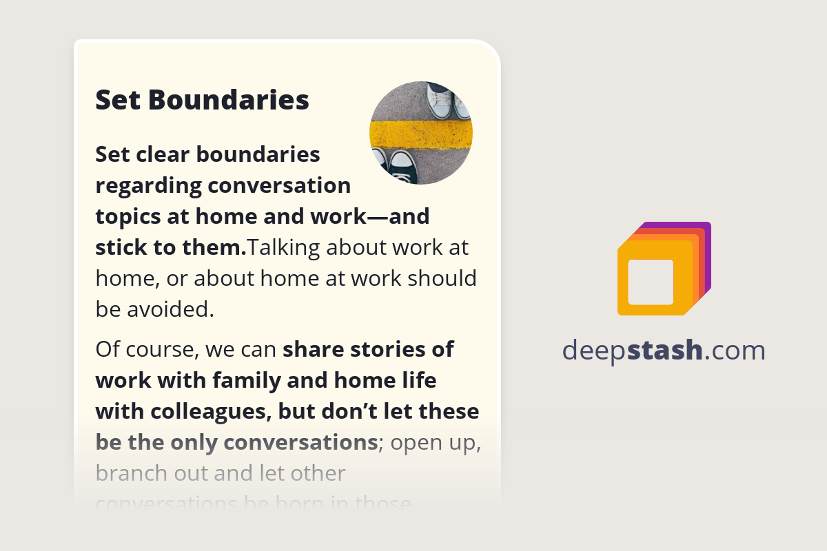 Set Boundaries - Deepstash