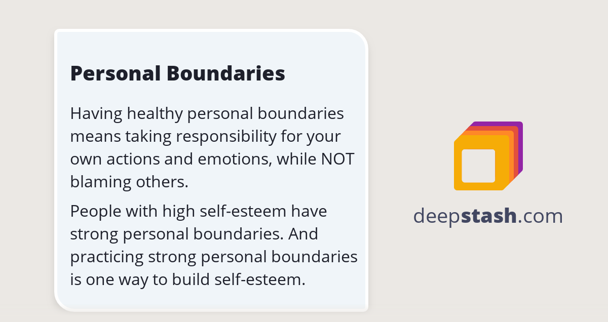 Personal Boundaries - Deepstash