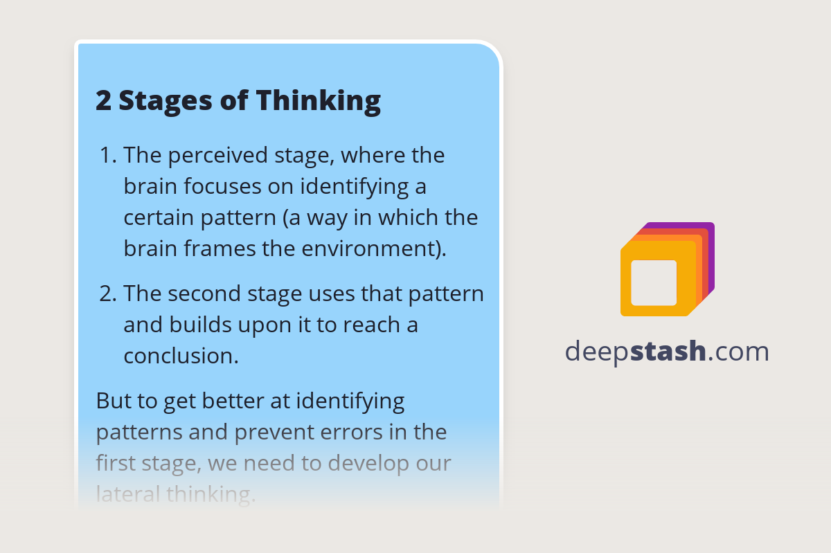 2 Stages of Thinking - Deepstash