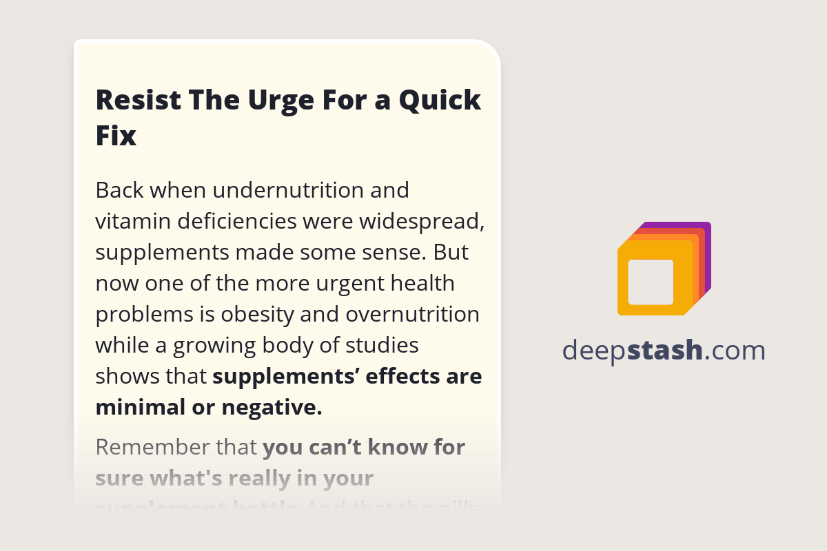 Resist The Urge For a Quick Fix - Deepstash