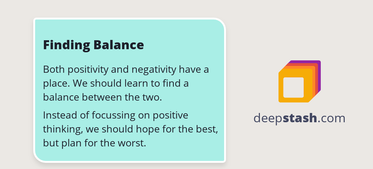 Finding Balance - Deepstash