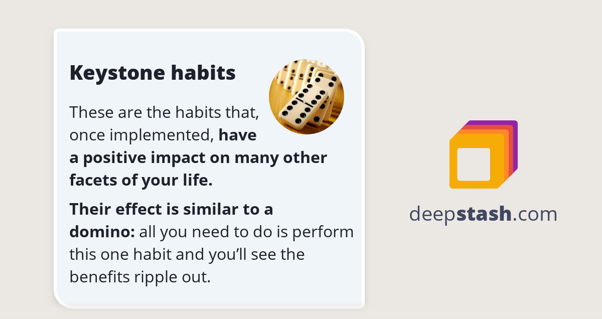Keystone habits - Deepstash
