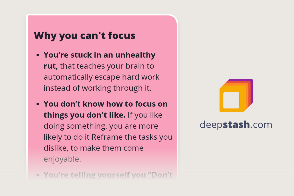 Why You Can T Focus Deepstash