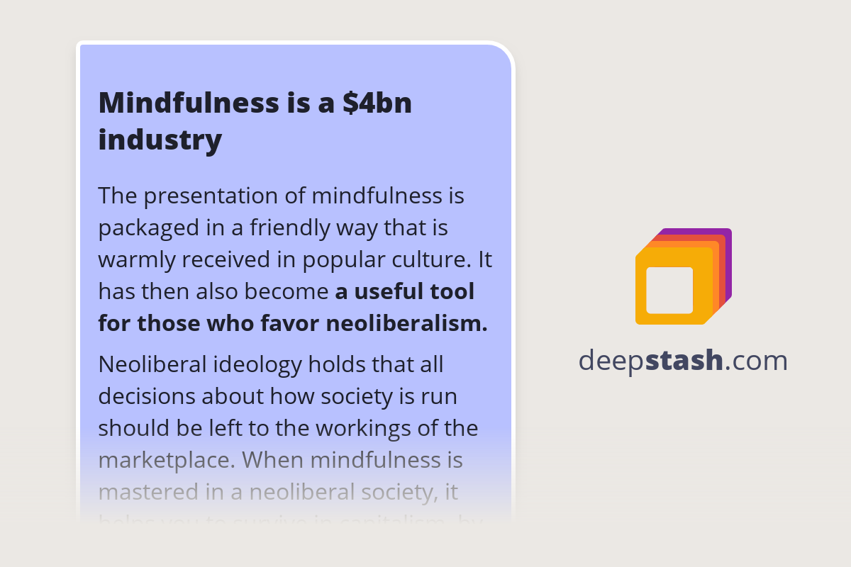 Mindfulness is a $4bn industry - Deepstash