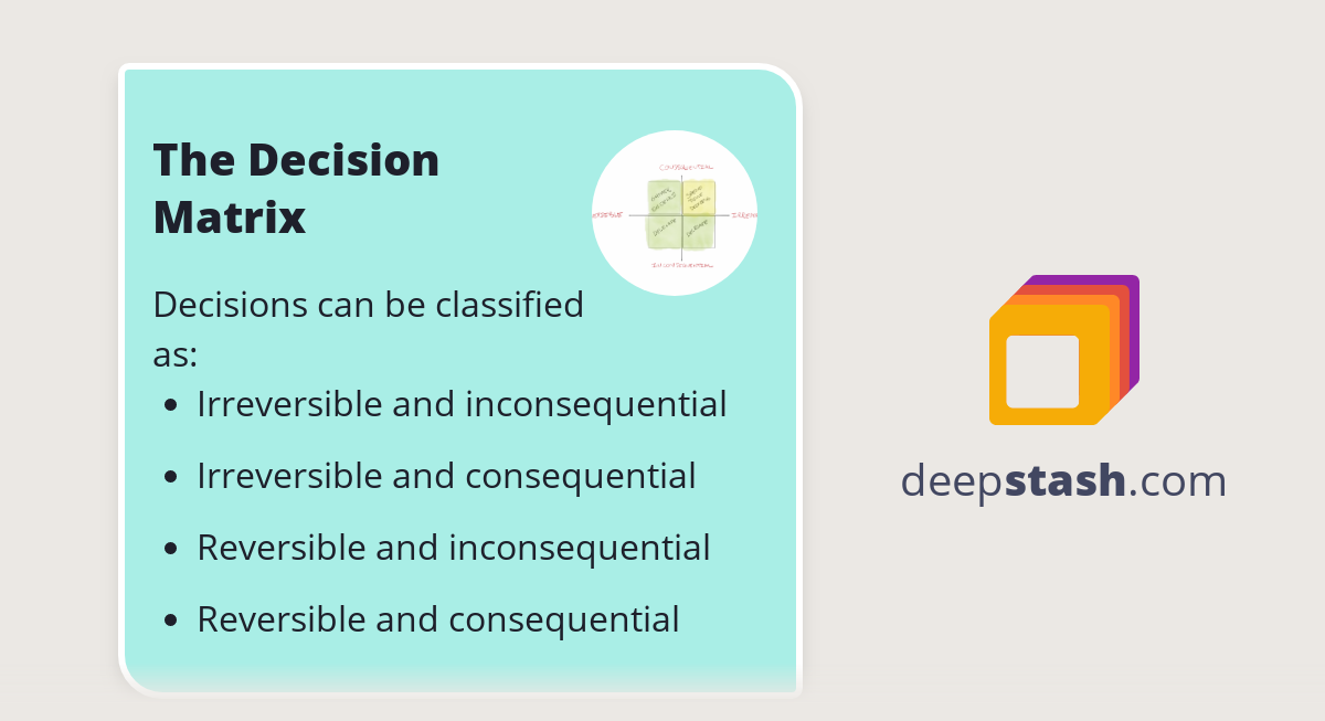 The Decision Matrix - Deepstash