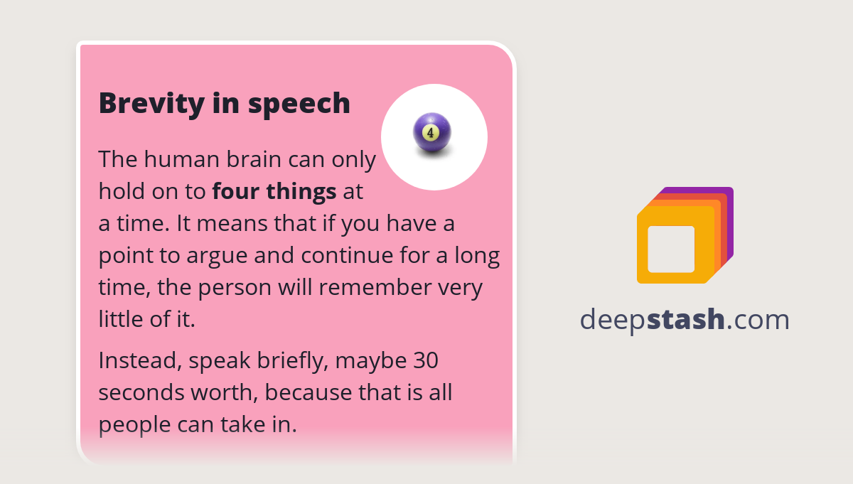 Brevity in speech - Deepstash
