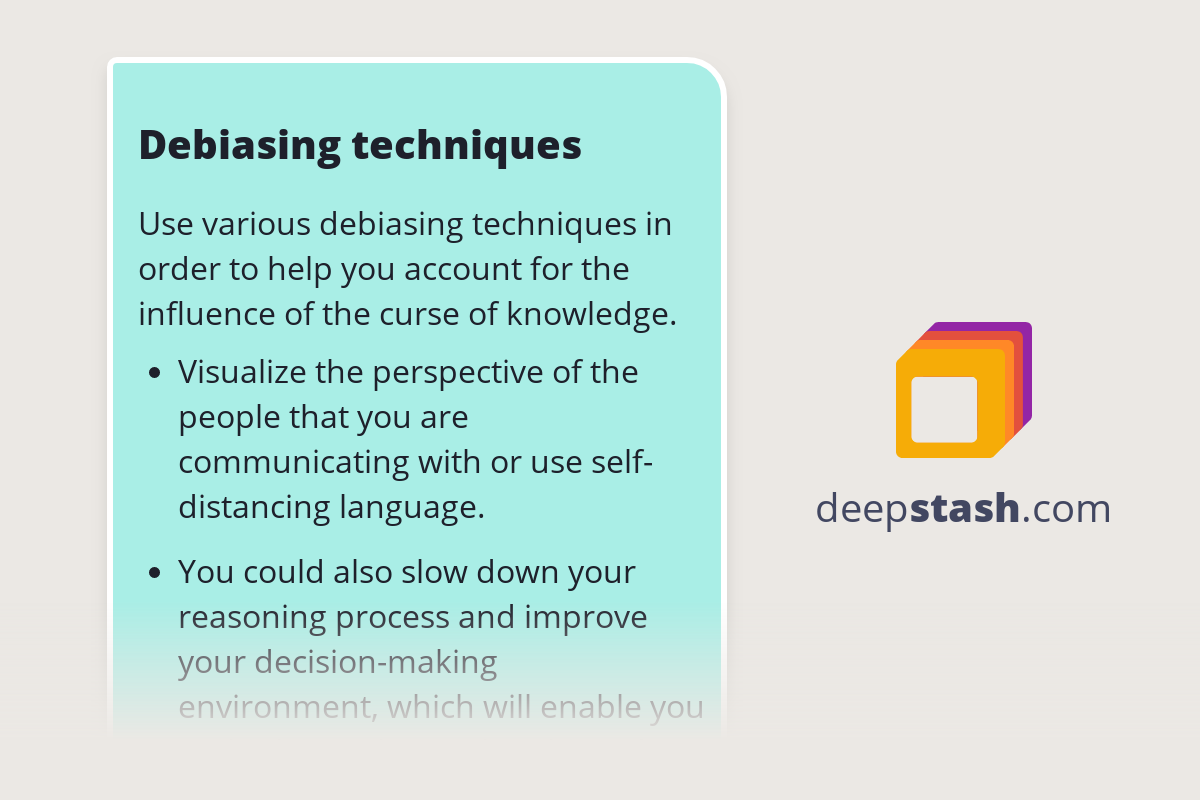 Debiasing techniques - Deepstash