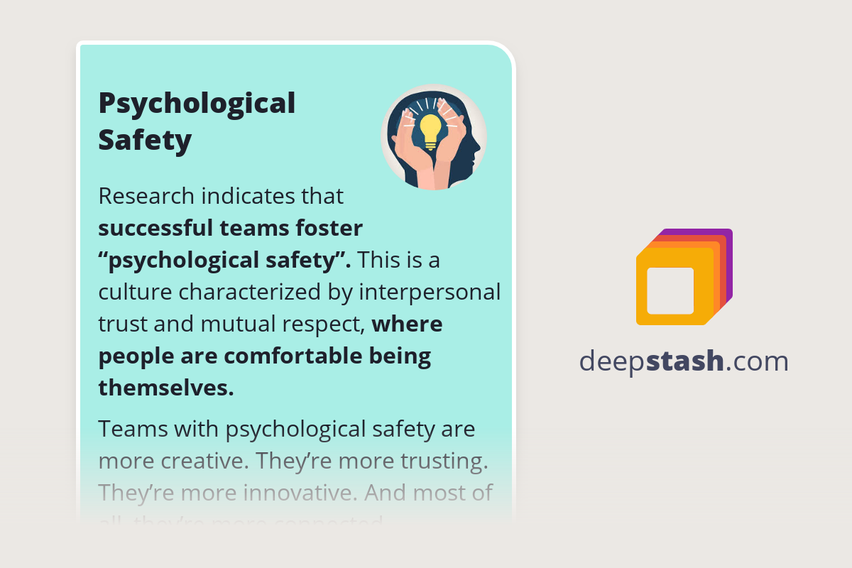 Psychological Safety - Deepstash