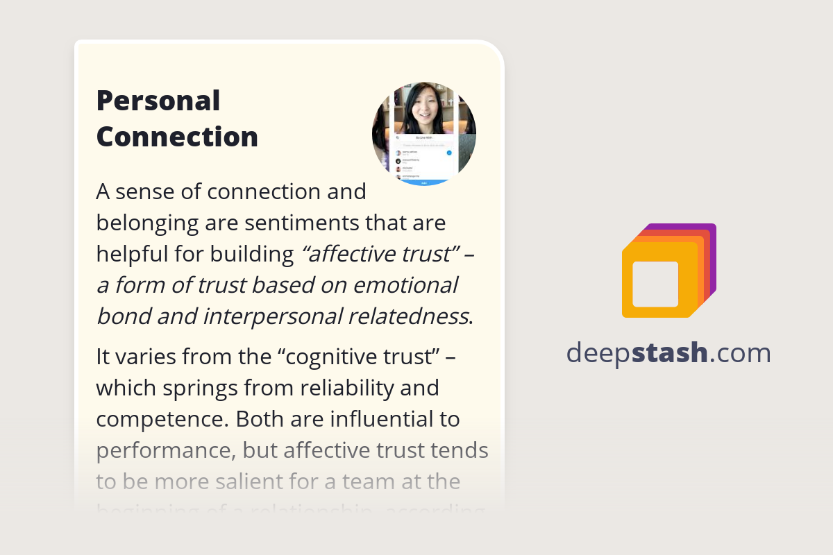 Personal Connection - Deepstash