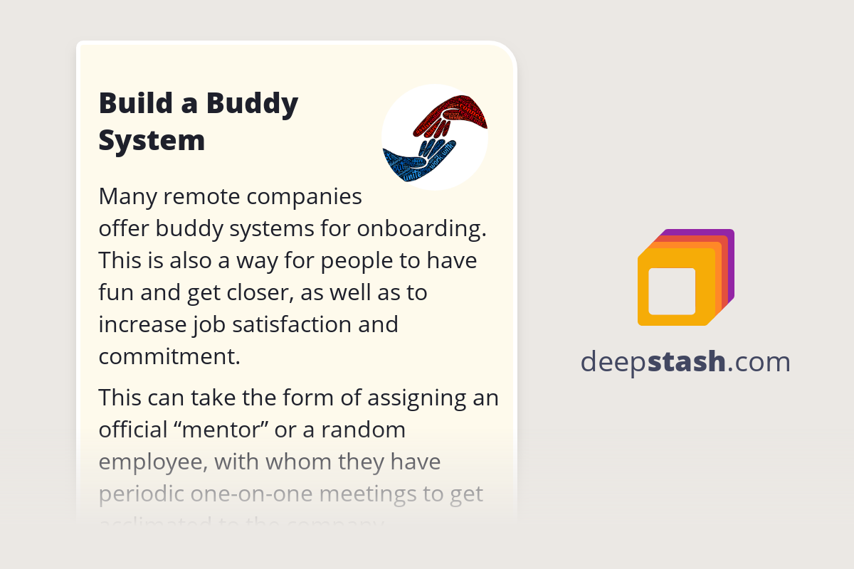 Build a Buddy System - Deepstash