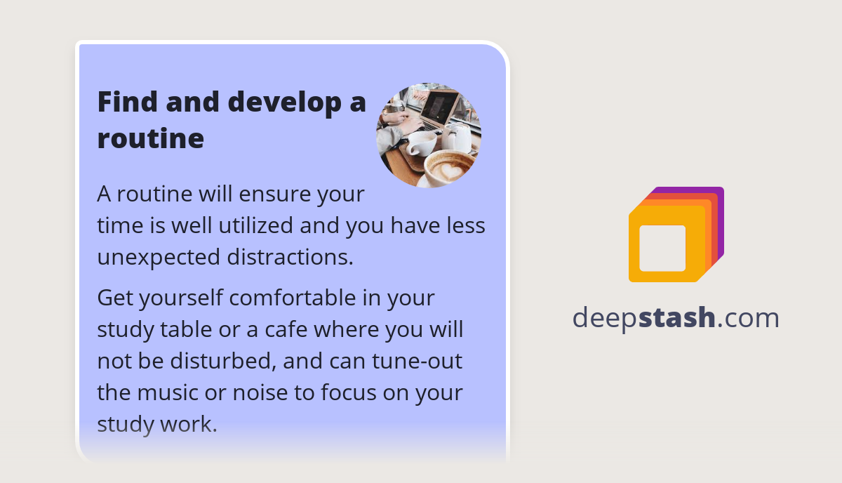 Find and develop a routine - Deepstash