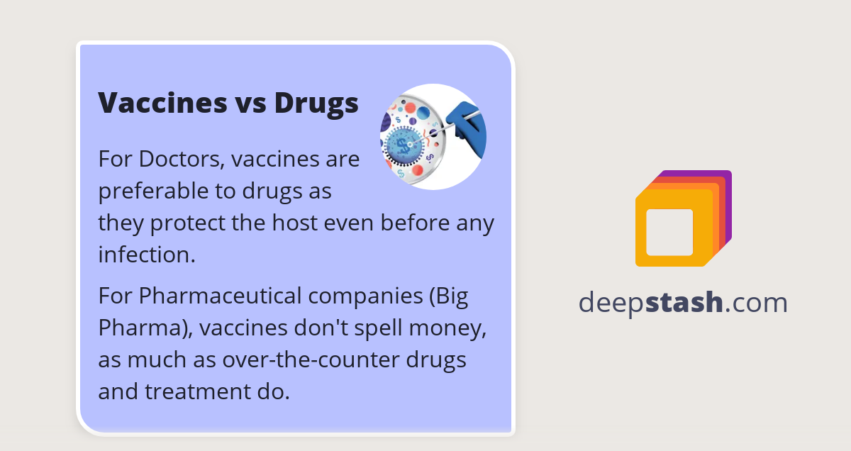 Vaccines vs Drugs - Deepstash