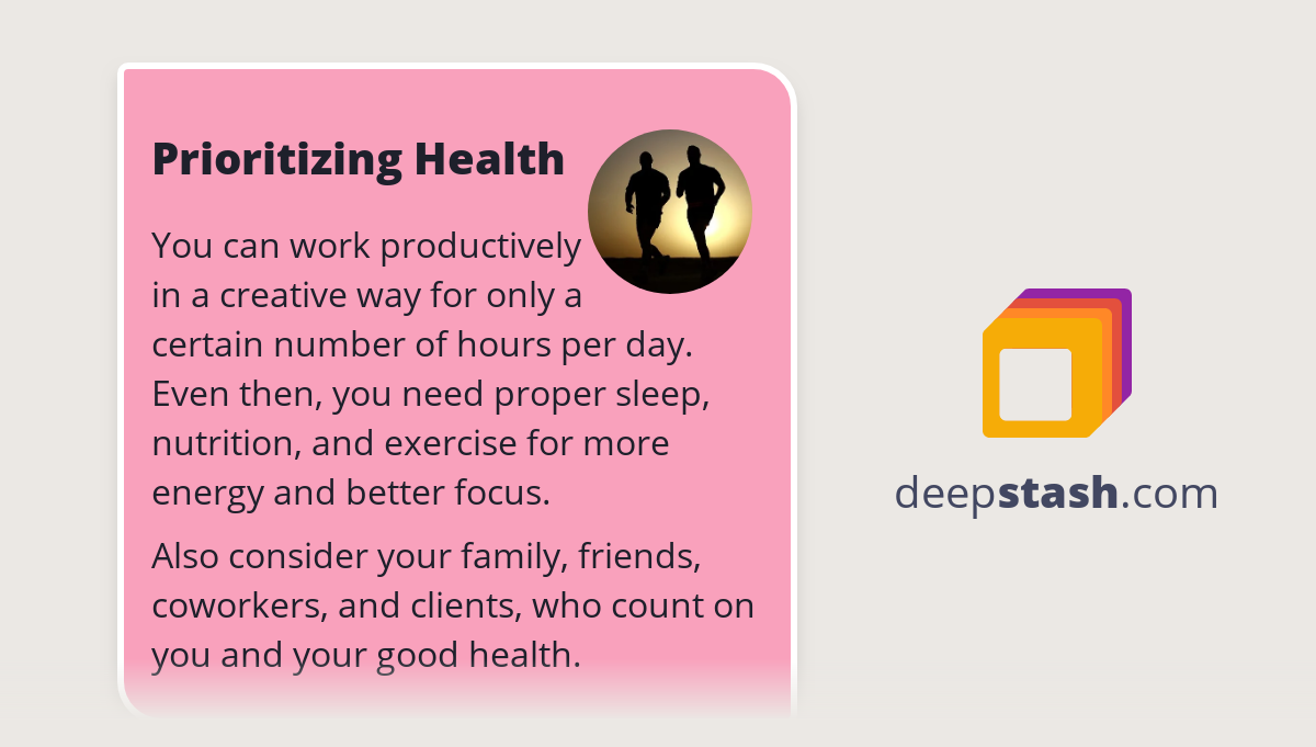 Prioritizing Health - Deepstash