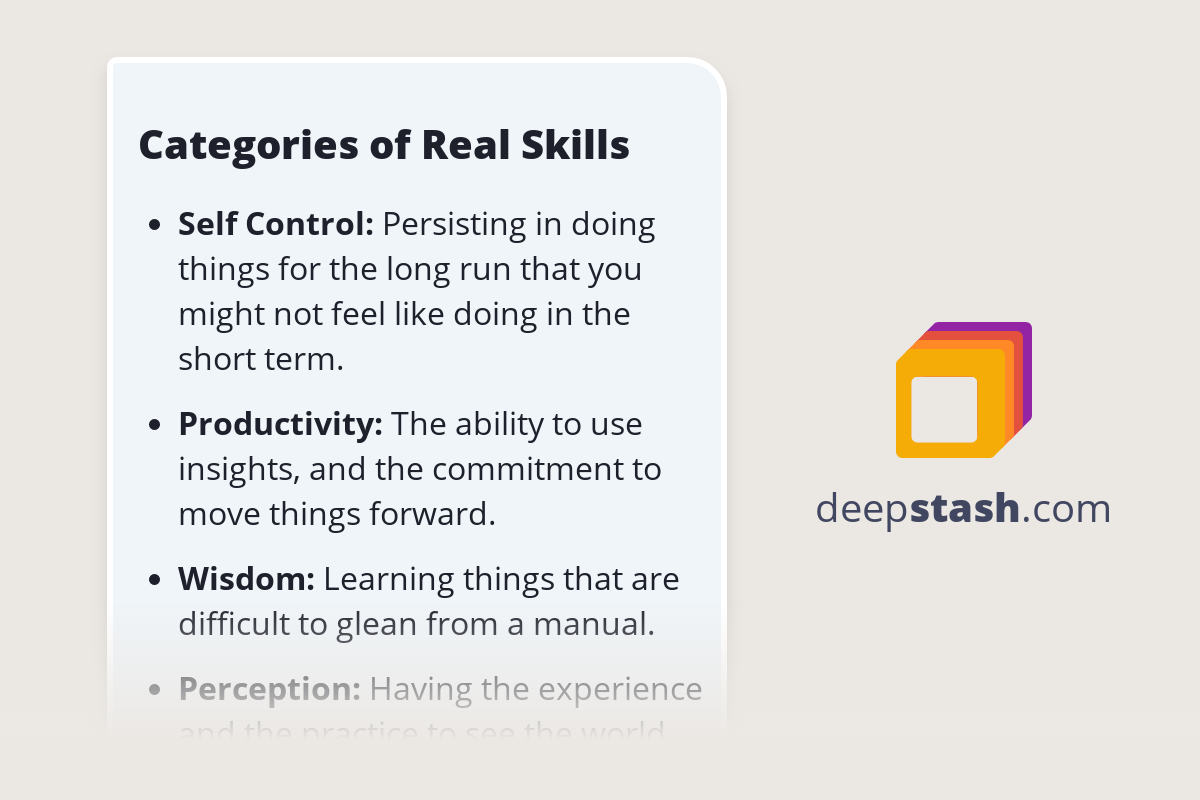 Categories of Real Skills - Deepstash
