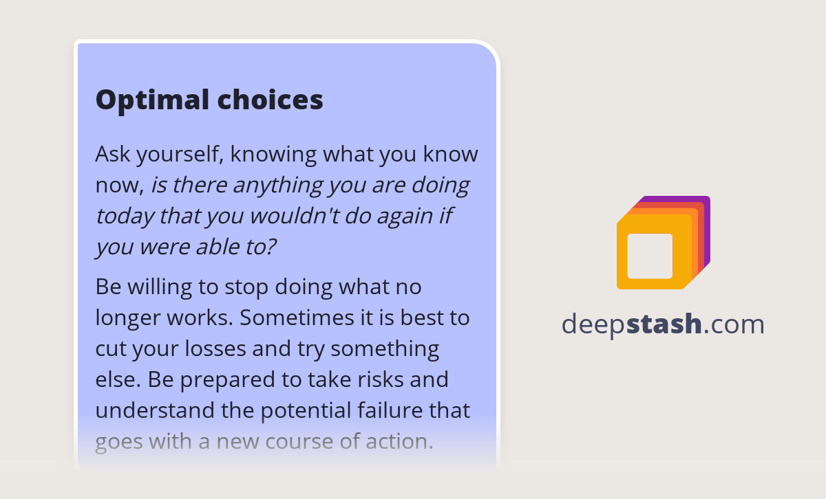 Optimal choices - Deepstash