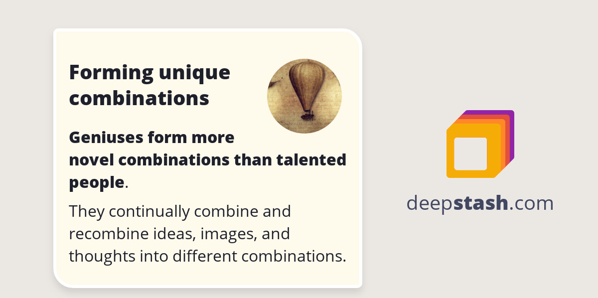 Forming unique combinations - Deepstash