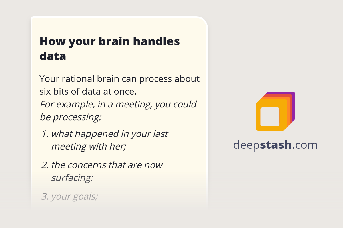 How your brain handles data - Deepstash