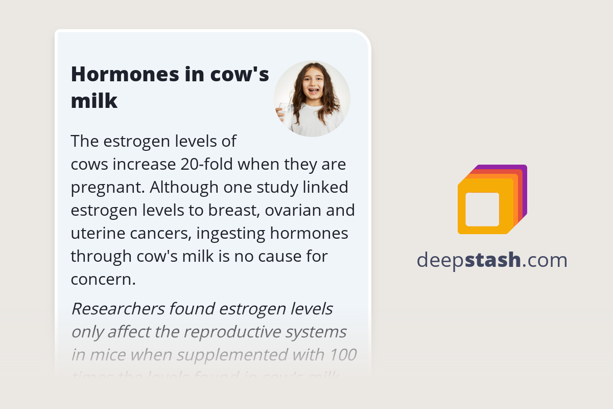 Hormones In Cows Milk Deepstash