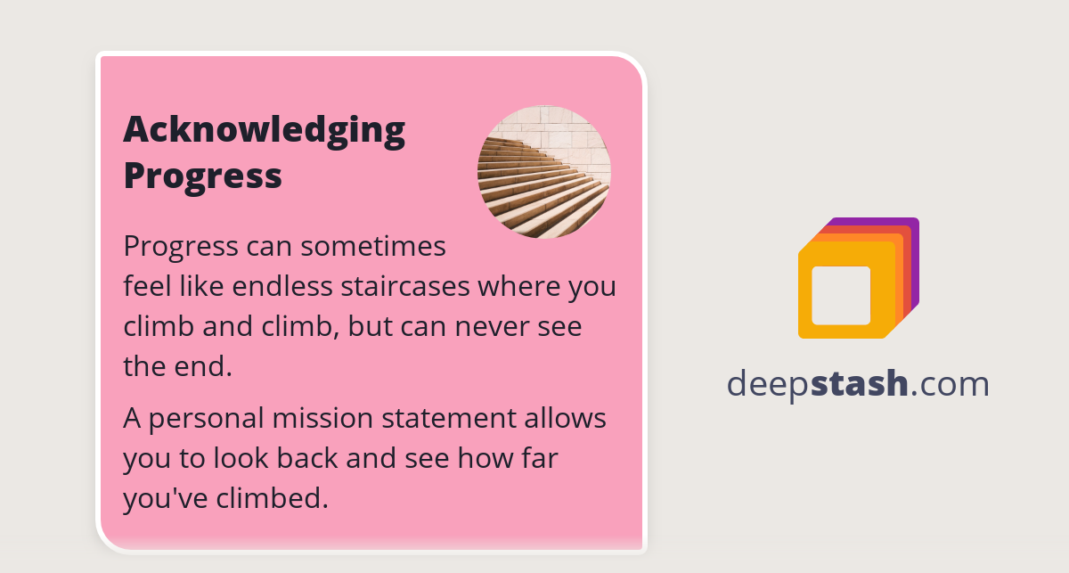 Acknowledging Progress - Deepstash