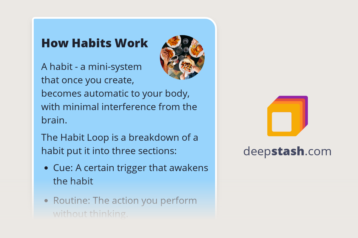 How Habits Work - Deepstash