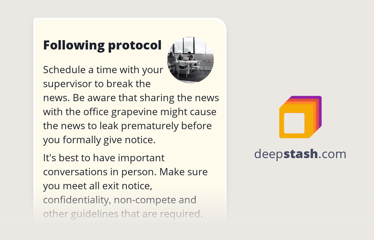 Following protocol - Deepstash