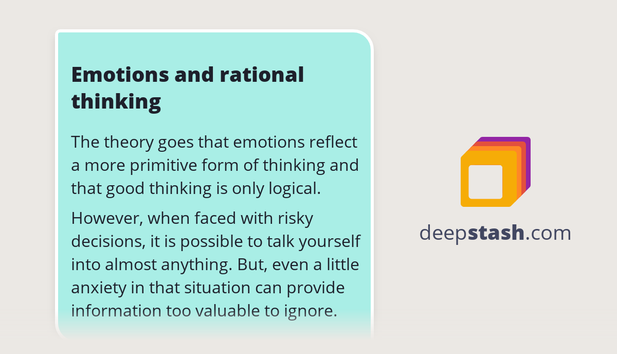 Emotions and rational thinking - Deepstash