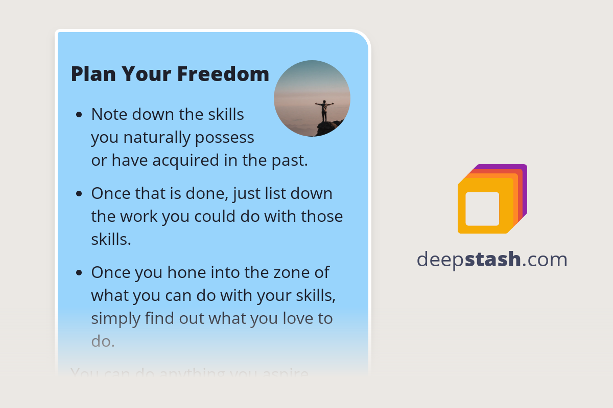 Plan Your Freedom - Deepstash