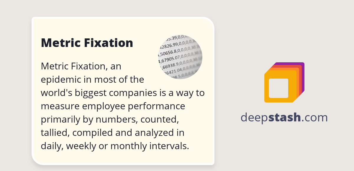 Metric Fixation - Deepstash