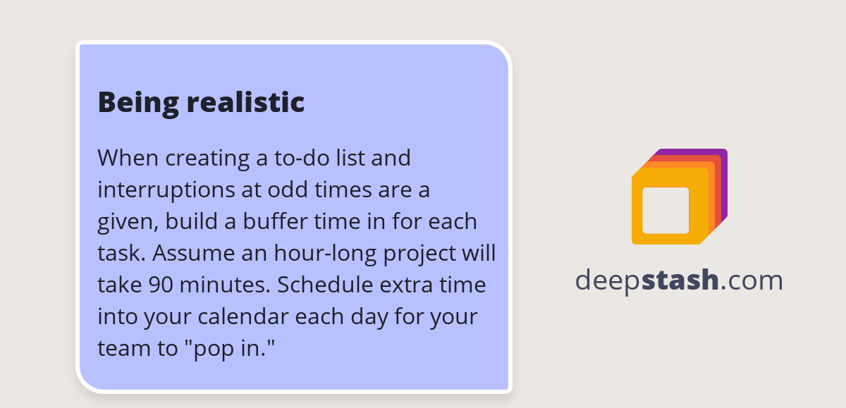 Being realistic - Deepstash