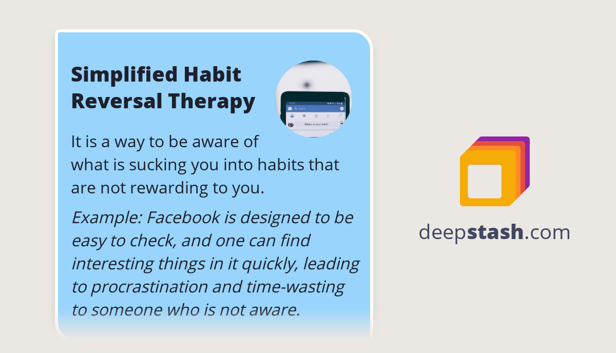 Simplified Habit Reversal Therapy - Deepstash