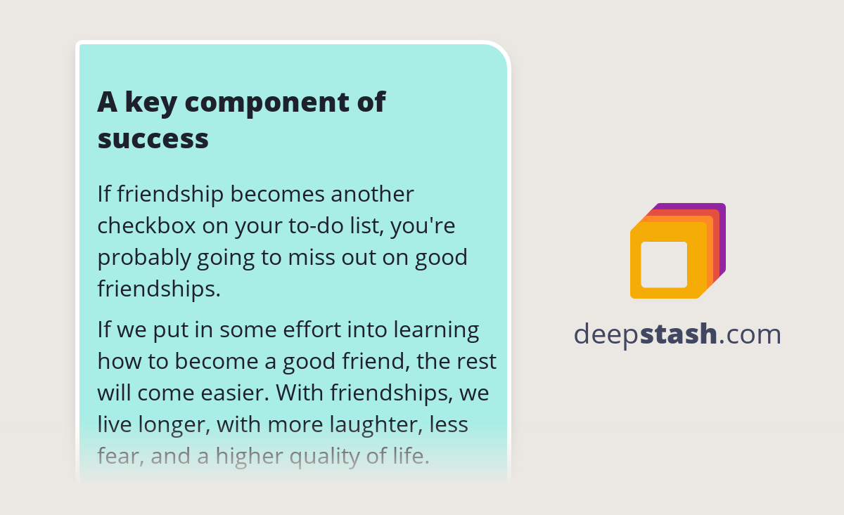 A key component of success - Deepstash